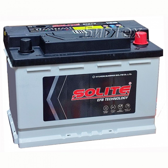 Аккумулятор SOLITE EFB 70Ач 680А обр.пол. купить в Москве, доставка
