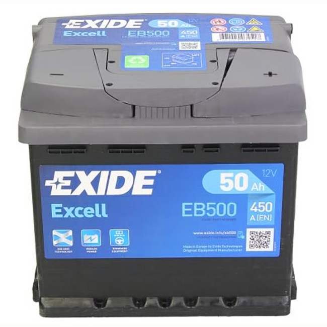 Аккумулятор Exide EB500 50Ач (50Ah 450А) купить в Москве, доставка